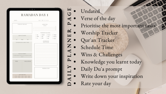 Dawn till Dusk Digital Ramadan Planner – Rays Of Light